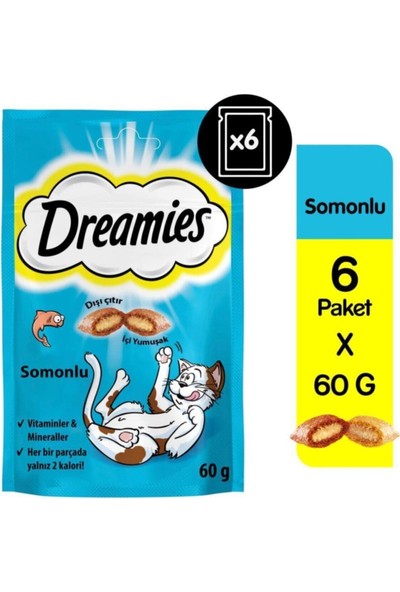 Dreamies Somonlu Kedi Ödül Maması 6X60GR Dreamies Somonlu Kedi Ödül Maması 6X60GR