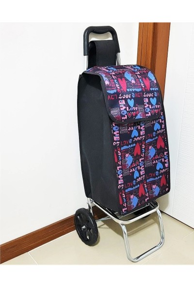 Olgun Home Katlanır Pazar Arabası Torbalı Pazar Çantası-Alışveriş Arabası