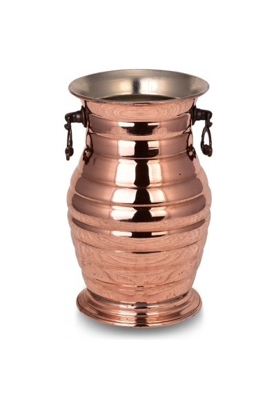 Turna Bakır Sümbüllü Vazo Kulplu Düz Kırmızı TURNA2554-1