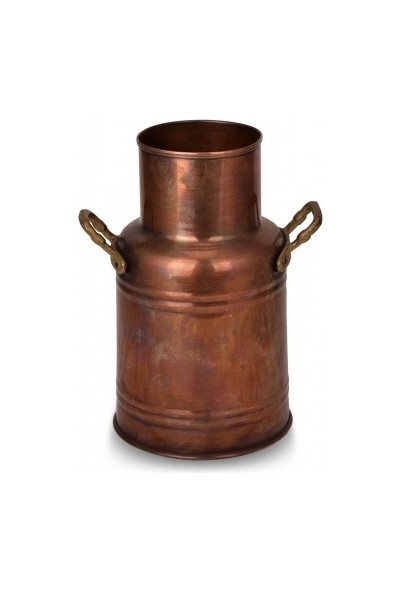 Turna Bakır Armağan Vazo 18 cm Düz Oksit TURNA2603-3