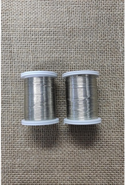 Platin Hediyelik 2 Adet 0.30 Gümüş Renk Filografi Teli Gelin Taçı Çiçek Teli