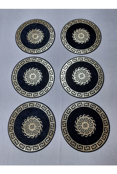 Sehara Amerikan Servis - Suppla - Zigon Örtüsü - Kadife - Siyah-Gold - 6'lı