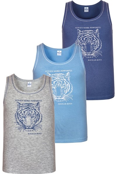 Baykar Erkek Çocuk Aslan Baskılı Atlet 3'lü Paket 2106 Gri Baykar Erkek Çocuk Aslan Baskılı Atlet 3'lü Paket 2106 Gri