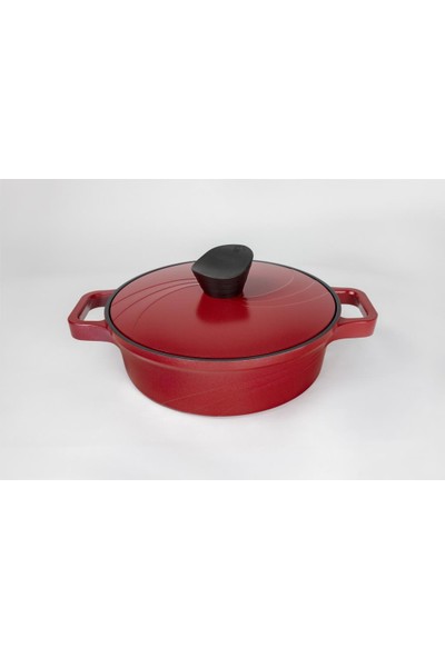 Primanova Bordain Alüminyum Basık Tencere 24 cm Kırmızı