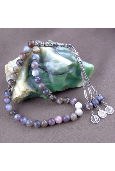 Tesbih Rüyası 925 Ayar Gümüş Tasarım Boswana Akik Taşı Tesbih Tesbih Rüyası 925 Ayar Gümüş Tasarım Boswana Akik Taşı Tesbih