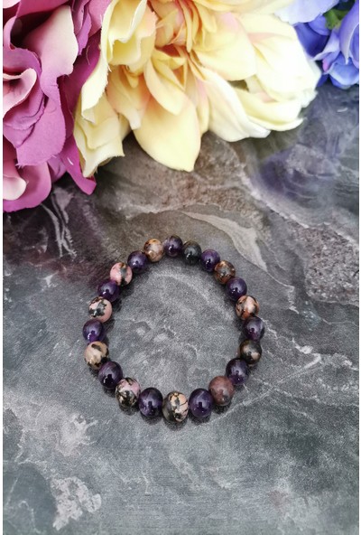 Atlantis Rodonit-Ametist Doğaltaş Bileklik