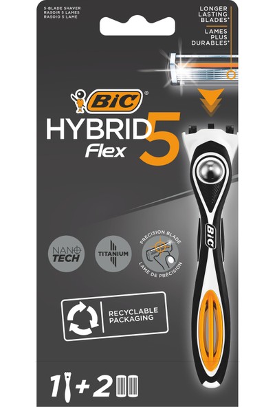 Bic Flex 5 Hybrid Erkek Tıraş Bıçağı 1 Sap + 2 Başlık (5 Bıçak) Bic Flex 5 Hybrid Erkek Tıraş Bıçağı 1 Sap + 2 Başlık (5 Bıçak)