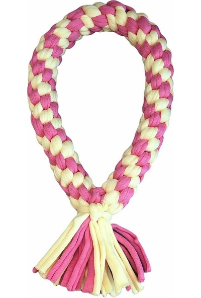 Pasha Pet Köpekler Için Halka Diş Ipi Pembe-Sarı 35 cm