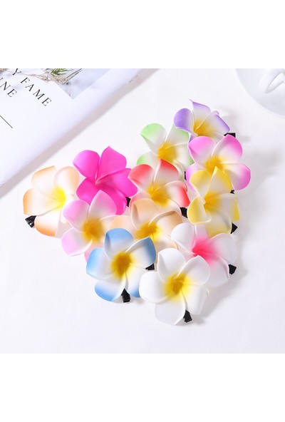 Charge 24 Adet 2.4 Inç Hawai Plumeria Çiçek Saç Tokası Charge 24 Adet 2.4 Inç Hawai Plumeria Çiçek Saç Tokası