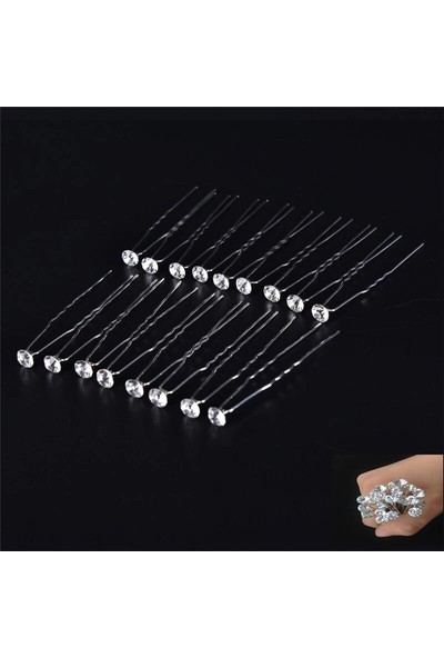 Charge 20 Adet Kristal Inci Taklidi Çiçek Kristal Saç Tokası Charge 20 Adet Kristal Inci Taklidi Çiçek Kristal Saç Tokası