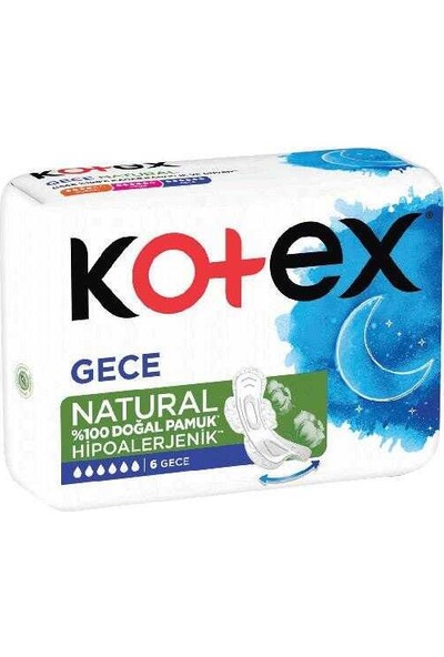 Kotex Natural Ultra Sıngle Gece 6lı Kotex Natural Ultra Sıngle Gece 6lı