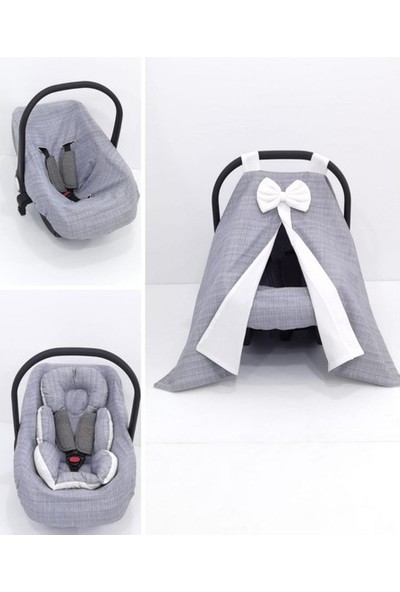 Mordesign Askı Stil Gökkuşağı Serisi Puset Minder, Örtü ve Çarşaf 3' lü Set Gri Mordesign Askı Stil Gökkuşağı Serisi Puset Minder, Örtü ve Çarşaf 3' lü Set Gri