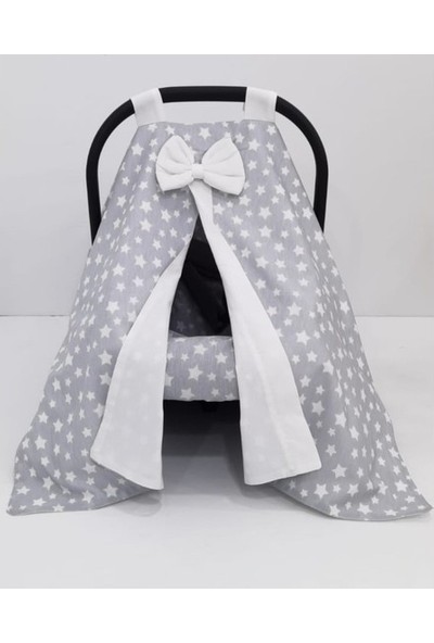 Mordesign Askı Stil Puset Örtüsü ve Çarşaf 2' li Set, Stars Gri