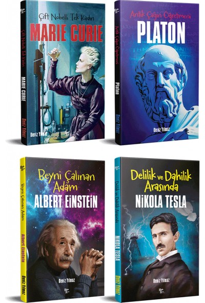Dünyayı Değiştiren Insanlar 4 Kitap Einstein-Marie Curie-Tesla-Platon