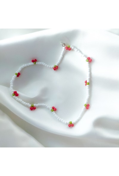 Crane Rose Kiraz Boncuk Kadın Kolye