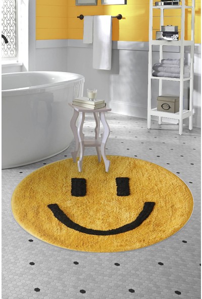colizon Dekoratif Kaymaz Tabanlı Yuvarlak Banyo Paspası 80X80 cm colizon Dekoratif Kaymaz Tabanlı Yuvarlak Banyo Paspası 80X80 cm
