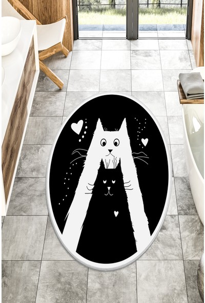 colizon Night Cat Dekoratif Kaymaz Tabanlı Yuvarlak Banyo Paspası 80X80 cm colizon Night Cat Dekoratif Kaymaz Tabanlı Yuvarlak Banyo Paspası 80X80 cm