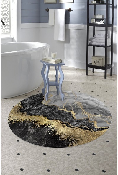 colizon Marble-5 Dekoratif Kaymaz Tabanlı Yuvarlak Banyo Paspası 100X100 cm colizon Marble-5 Dekoratif Kaymaz Tabanlı Yuvarlak Banyo Paspası 100X100 cm