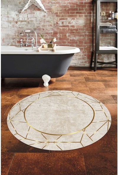 colizon Alya White Dekoratif Kaymaz Tabanlı Yuvarlak Banyo Paspası 100X100 cm colizon Alya White Dekoratif Kaymaz Tabanlı Yuvarlak Banyo Paspası 100X100 cm