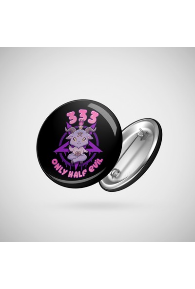Fizello 333 Only Half Evil I Anime Pastel Grunge Kawaii Baphomet Design Rozet Fizello 333 Only Half Evil I Anime Pastel Grunge Kawaii Baphomet Design Rozet