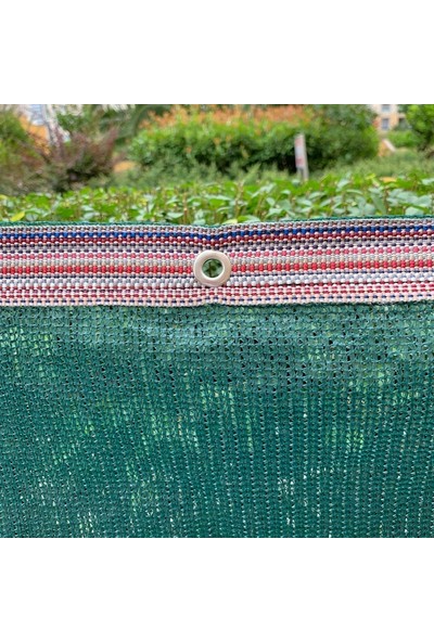 Filexus %75'lik Gölgelik-Bahçe Çit Filesi-Şeritli Halkalı - Yeşil - 1 M Yükseklik