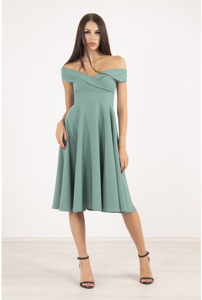 Belamore Çağla Kayık Yaka Abiye Elbise 0104006.332