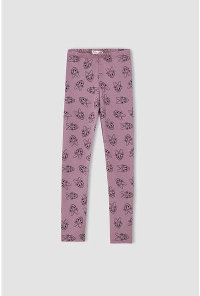 DeFacto Kız Çocuk Daisy Duck Lisanslı Slim Fit Uzun Tayt V0417A621WN