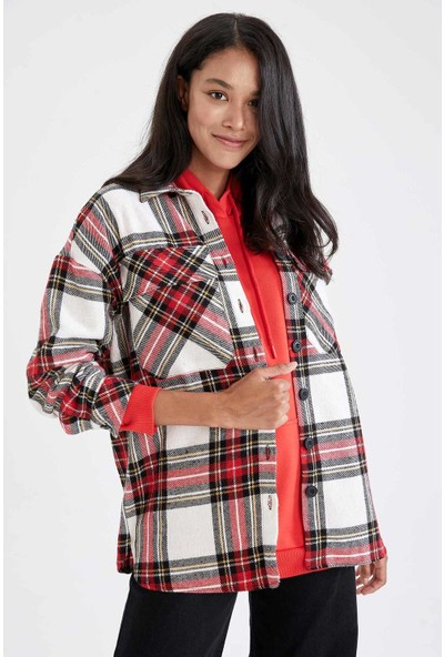 DeFacto Relax Fit Ekose Desenli Cep Detaylı Geri Dönüşümlü Flanel Oduncu Gömlek Tunik S0420AZ21WN DeFacto Relax Fit Ekose Desenli Cep Detaylı Geri Dönüşümlü Flanel Oduncu Gömlek Tunik S0420AZ21WN