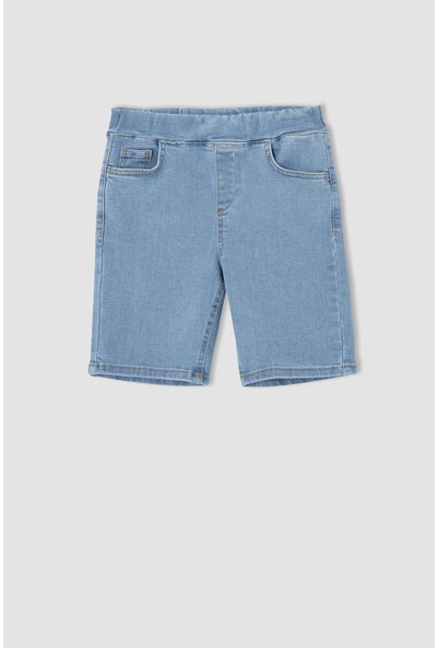DeFacto Erkek Çocuk Jogger Jean Bermuda Şort V6258A621HS