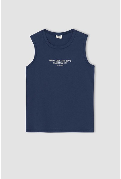 DeFacto Erkek Çocuk Relax Fit Slogan Baskılı Atlet V8086A621HS DeFacto Erkek Çocuk Relax Fit Slogan Baskılı Atlet V8086A621HS