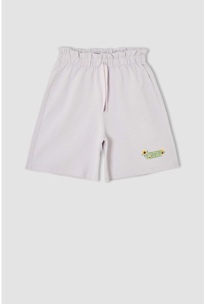 DeFacto Kız Çocuk Bağcıklı Baskılı Bermuda Şort V8006A621HS DeFacto Kız Çocuk Bağcıklı Baskılı Bermuda Şort V8006A621HS