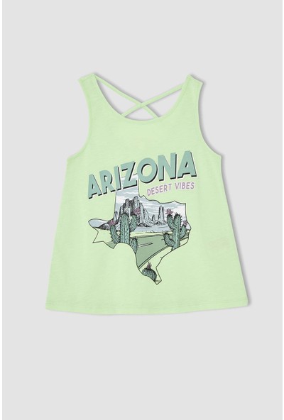 DeFacto Kız Çocuk Baskılı Sırtı Çapraz Askılı Atlet V8718A621HS