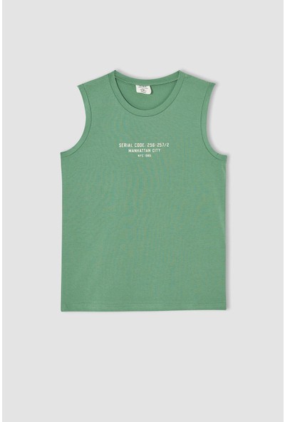 DeFacto Erkek Çocuk Relax Fit Slogan Baskılı Atlet V8086A621HS DeFacto Erkek Çocuk Relax Fit Slogan Baskılı Atlet V8086A621HS