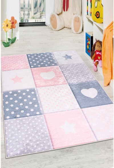 Colizon Dekoratif Yıkanabilir Kaymaz Tabanlı Çocuk Halısı