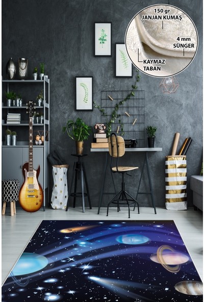 Colizon Dekoratif Yıkanabilir Kaymaz Tabanlı Çocuk Halısı