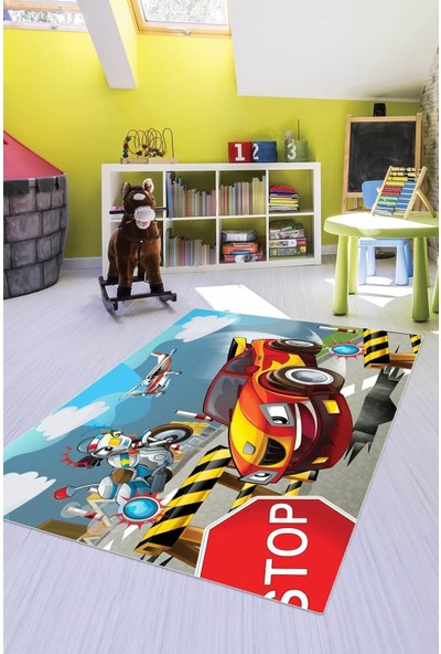 Colizon Dekoratif Yıkanabilir Kaymaz Tabanlı Çocuk Halısı