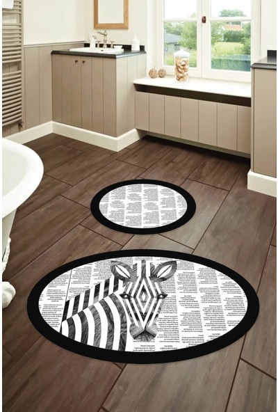 Colizon 60X90 - 50X60 Dijital Banyo Halısı Oval Klozet Takımı 2'li Paspas Seti Colizon 60X90 - 50X60 Dijital Banyo Halısı Oval Klozet Takımı 2'li Paspas Seti