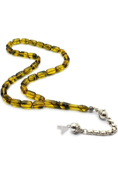 BK Kişiye Özel Deri Kutuda Harf Uçlu Kapsül Kesim Yosunlu Kehribar Tespih BK Kişiye Özel Deri Kutuda Harf Uçlu Kapsül Kesim Yosunlu Kehribar Tespih