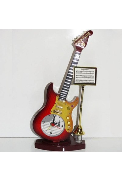 Hepsi Dahice Gitar Tasarımlı Dekoratif Masa Saati