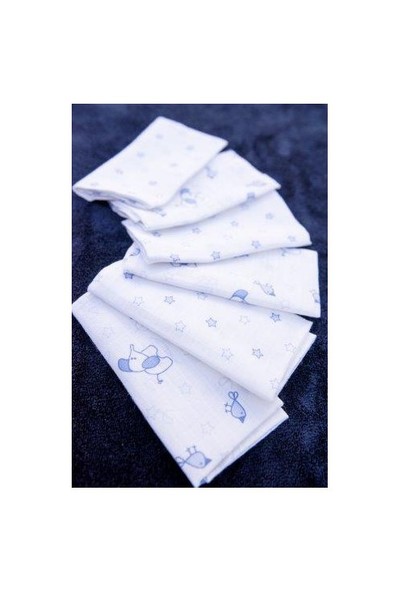 Mycey Ağız Bezi / Müslin Kumaş 6'Lı Set - Starbird Mavi Mycey Ağız Bezi / Müslin Kumaş 6'Lı Set - Starbird Mavi