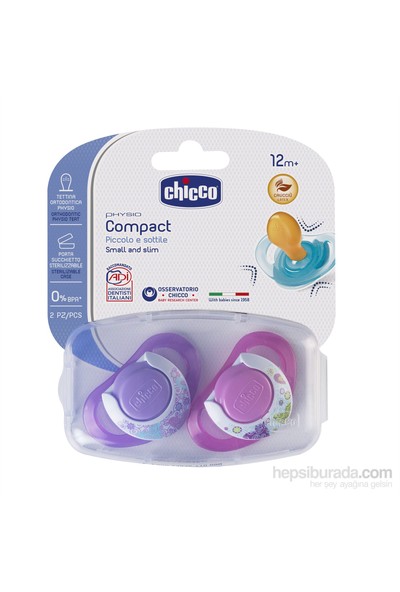 Chicco Physio Compact Kauçuk Emzk Kız 12 ay+ 2Li