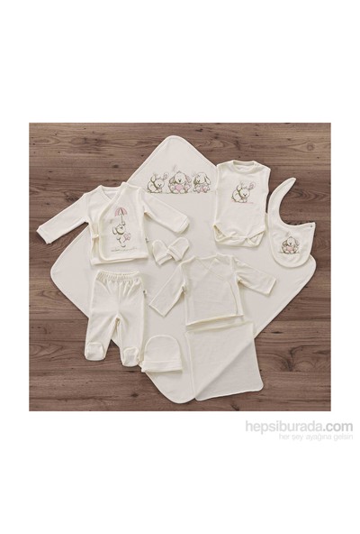 Ecocotton Organik Bebek Zıbın Seti Pink Rabbit Ecocotton Organik Bebek Zıbın Seti Pink Rabbit