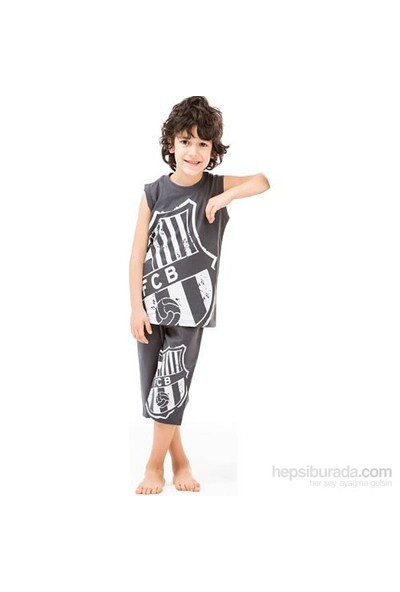 Roly Poly 3008 Barcelona Lisanslı Erkek Çocuk Pijama Takımı Füme 5 Yaş (110 Cm)