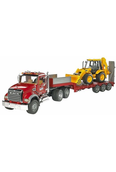 Bruder Mack Granite Jcb Tasıyan Tır BR02813 Bruder Mack Granite Jcb Tasıyan Tır BR02813