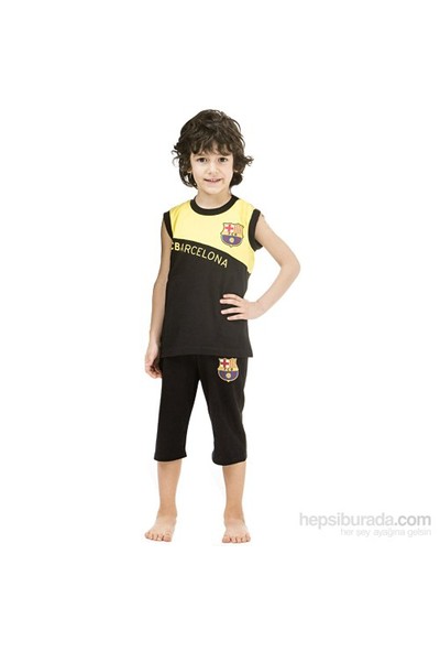 Roly Poly 3003 Barcelona Lisanslı Erkek Çocuk Pijama Takımı Sarı-Siyah 5 Yaş (110 Cm)
