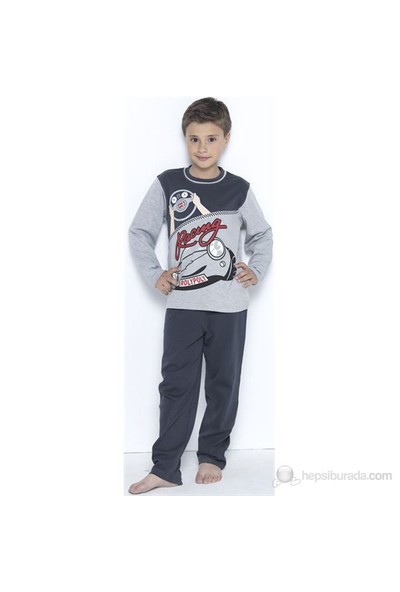 Roly Poly Racing Uzunkollu Çocuk Pijaması İnterlok / 6 Yaş / Grimelanj-Füme Roly Poly Racing Uzunkollu Çocuk Pijaması İnterlok / 6 Yaş / Grimelanj-Füme