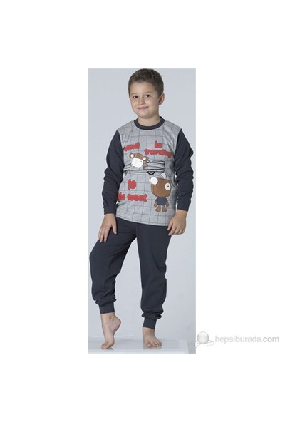 Roly Poly Ribanalı Uzunkollu Çocuk Pijaması Interlok / 7 Yaş / Füme-Grimelanj Roly Poly Ribanalı Uzunkollu Çocuk Pijaması Interlok / 7 Yaş / Füme-Grimelanj