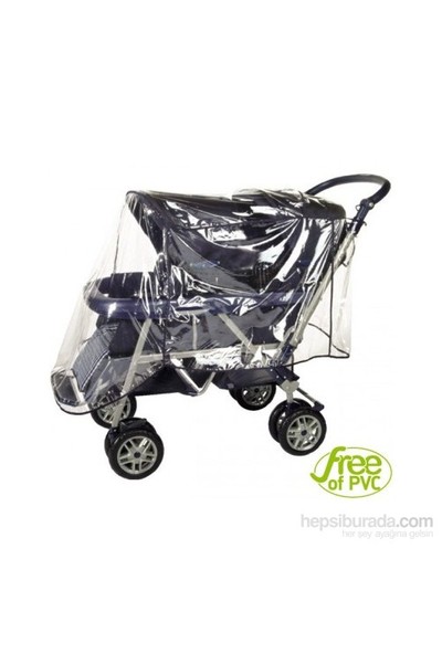 Arka Arkaya İkiz Bebek Arabası Yağmurluğu