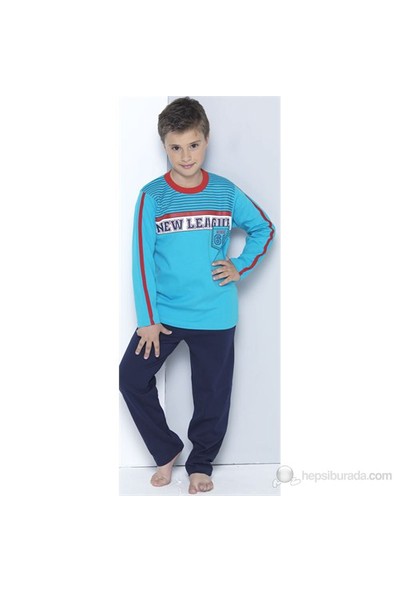 Roly Poly New League Uzunkollu Çocuk Pijaması İnterlok / 3 Yaş / Turkuaz-Lacivert Roly Poly New League Uzunkollu Çocuk Pijaması İnterlok / 3 Yaş / Turkuaz-Lacivert