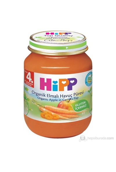 Hipp Organik Elmalı Havuç Püreli Kavanoz Maması 125 gr